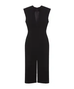 Givenchy V-neck Pencil Midi Dress - Black