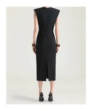 Givenchy V-neck Pencil Midi Dress - Black