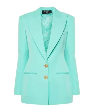 Balmain Double-breasted Peak Lapel Jacket With Carved Buttons