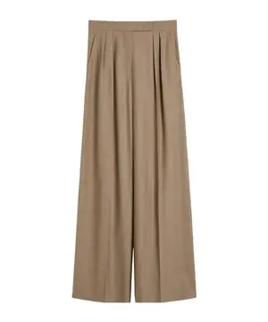 Max Mara Pleated Wide-leg Trousers - Brown