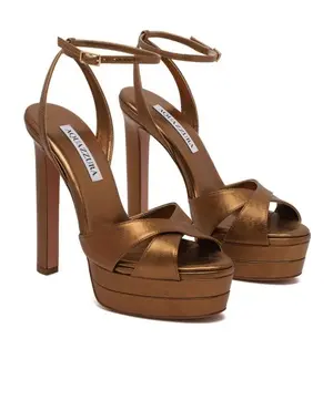 AQUAZZURA Divine Platform Sandals - Brass
