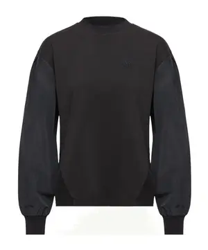 Moncler Pleated Sleeve Cotton Jersey Sweatshirt