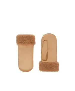 Max Mara Strap-detailed Gloves - Camel