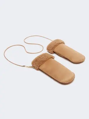 Max Mara Strap-detailed Gloves - Camel