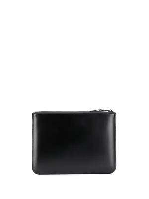 Comme Des Garçons Logo Embossed Zipped Wallet - Black