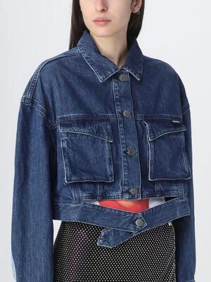 ROTATE BY BIRGER CHRISTENSEN Cropped Denim Jacket