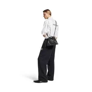 Balenciaga Logo Detailed Drawstring Shoulder Bag - Black