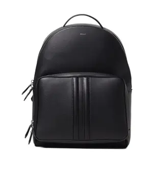 Bally Mythos Logo Printed Zip-up Backpack - Black
