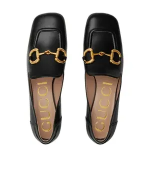 Gucci Horsebit Detail Square-toe Loafers