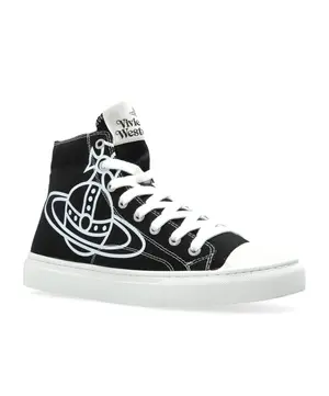 VIVIENNE WESTWOOD Orb Printed High-top Sneakers - Black