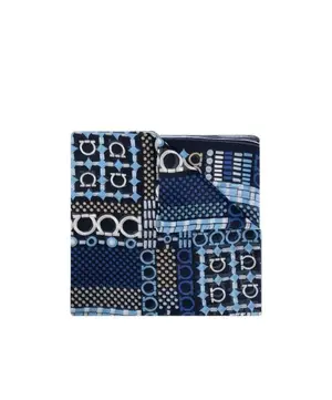 FERRAGAMO Pattern Silk Scarf - Black