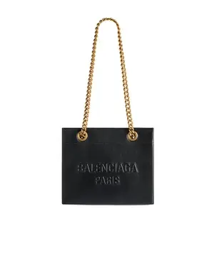 Balenciaga Embossed Calfskin Tote Bag - Black