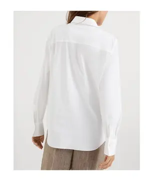 Brunello Cucinelli Monili Chain Detailed Long-sleeved Shirt