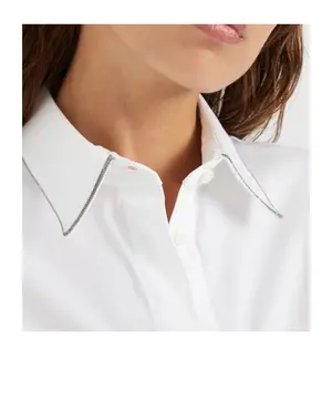 Brunello Cucinelli Monili Chain Detailed Long-sleeved Shirt