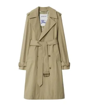 Burberry Double Breasted Belted Trench Coat - Cloud Lark