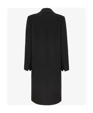 Fendi Double Breasted Trench Coat With Fur Pockets - Black
