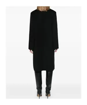 Fendi Double Breasted Trench Coat With Fur Pockets - Black