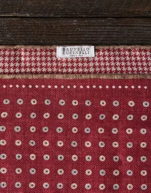 Brunello Cucinelli Geometric-print Pocket-square - Red