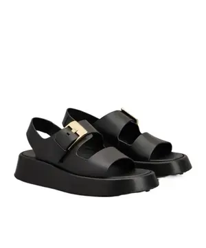 TOD'S Buckle-strap Platform Sandals - Black