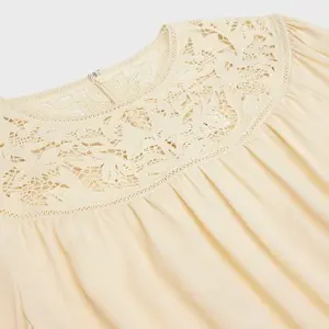 Celine Guipure Blouse In Silk Crepe And Acetate