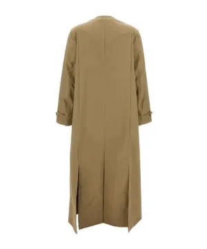 Simone Rocha Round Neck Belted Coat With Beaded Floral Detail