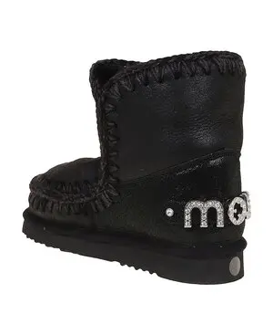 Mou Eskimo 18 Stitched Trim Ankle Boots - Black