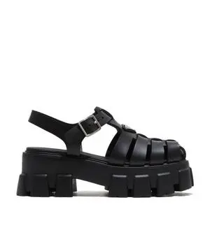 Prada Monolith Foam Rubber Platform Sandals - Black