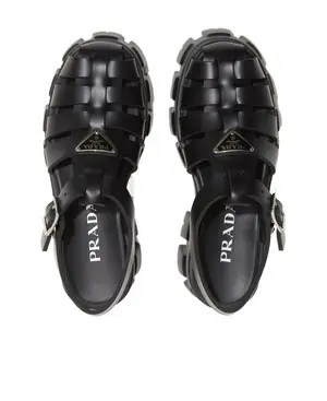 Prada Monolith Foam Rubber Platform Sandals - Black