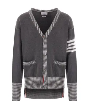 Thom Browne 4-bar Striped Knit Cardigan