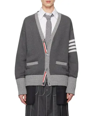Thom Browne 4-bar Striped Knit Cardigan
