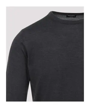 Zegna Cashmere Crewneck Sweater - Black