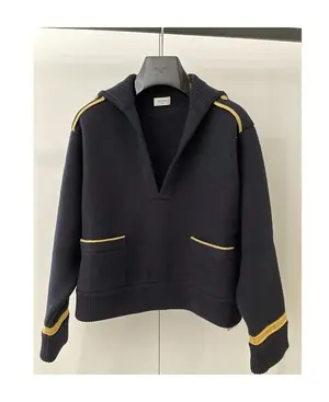 Celine Wool Military Vareuse With Braided Trim - Blue