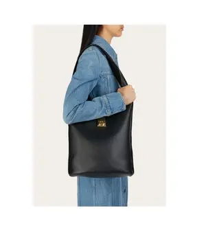 FERRAGAMO Gancini Buckle Large Shoulder Bag