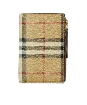 Burberry Checked Bifold Wallet - Nude