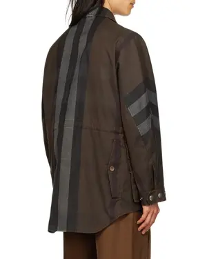 Burberry Check Drawstring Waist Field Jacket