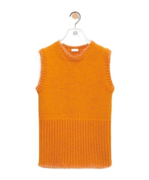 Loewe Fringed Ribbed-knit Vest - Orange