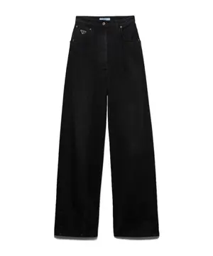 Prada Logo-patch Wide-leg Jeans