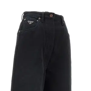 Prada Logo-patch Wide-leg Jeans