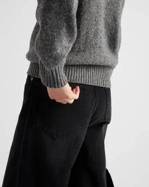 Prada Logo-patch Wide-leg Jeans