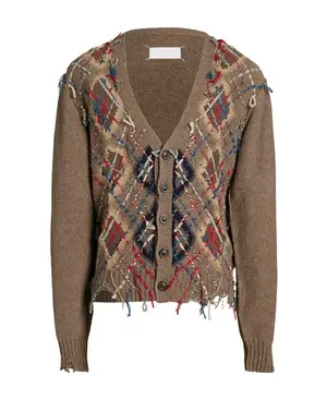MAISON MARGIELA Wool Cut-out Detailed Knitted Cardigan