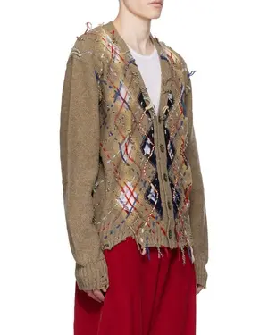 MAISON MARGIELA Wool Cut-out Detailed Knitted Cardigan