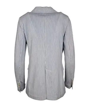 CIRCOLO 1901 Double-breasted Striped Blazer - Gray