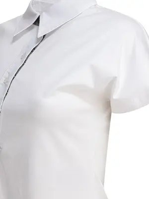 Herno Cotton Polo Top With Short Sleeves - White