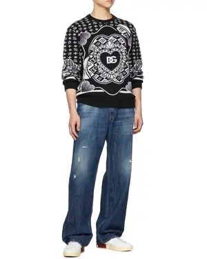 Dolce & Gabbana Logo Intarsia Knit Jumper