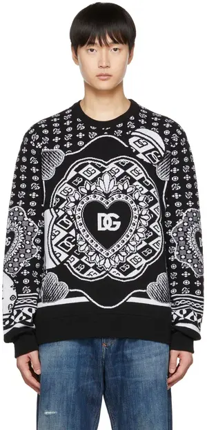 Dolce & Gabbana Logo Intarsia Knit Jumper