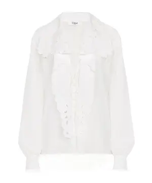 Chloé Embroidered V-neck Shirt