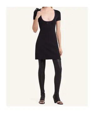 COURREGES Holistic Contrast" A-line Mini Dress - Black/navy Blue