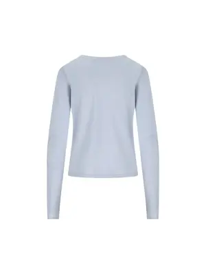 Miu Miu Cashmere Henley Sweater - Sky-blue