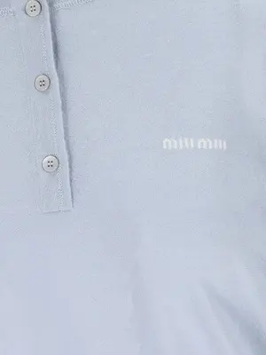 Miu Miu Cashmere Henley Sweater - Sky-blue