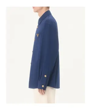 Valentino Garavani Logo Plaque Button-up Shirt Jacket